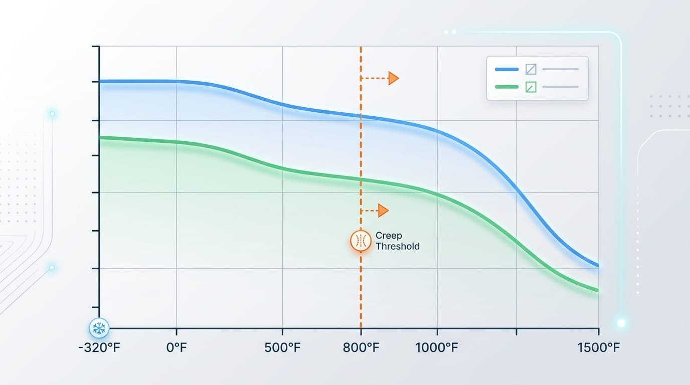 304ステンレス鋼の機械的特性（降伏強度対引張強度）