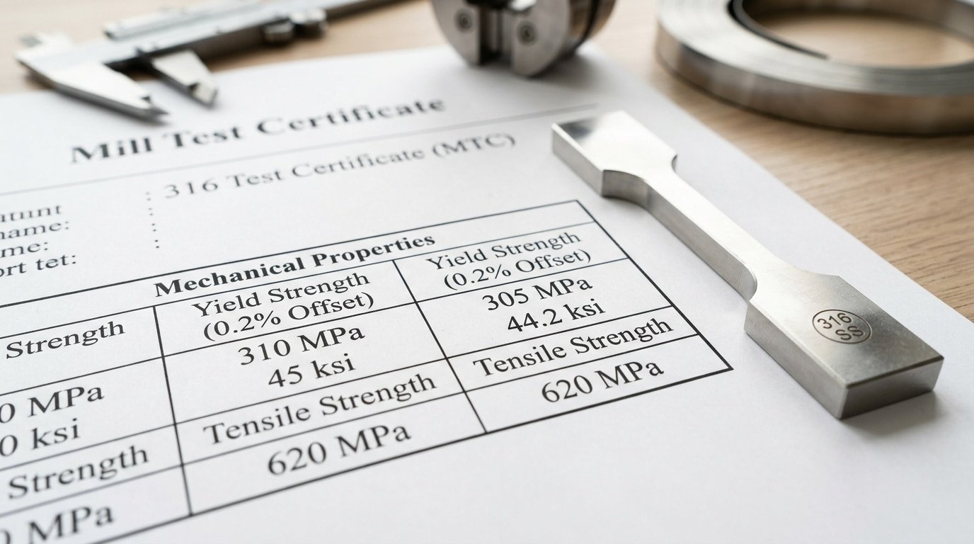 Grade 304 vs 316 Yield Strength (Tested Engineering Data)
