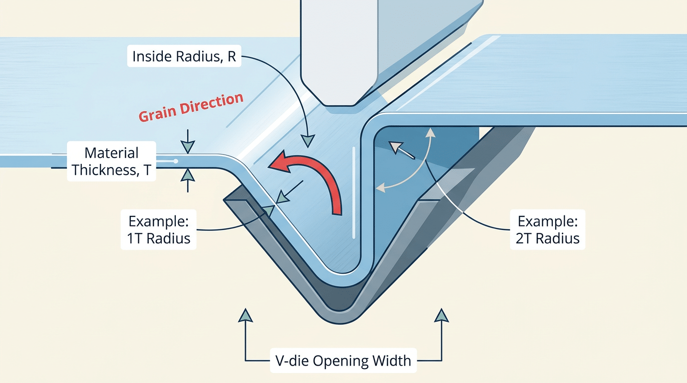 Sheet Metal Minimum Bend Radius Chart [Material Guide]